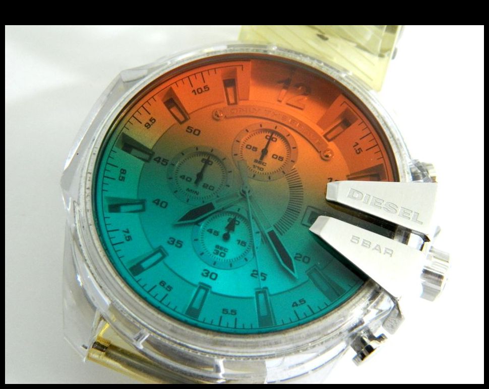 半田店 動作品 DIESEL MEGA CHIEF メンズ腕時計 DZ4515 クォーツ 3針 クロノグラフ バイカラー SS 男性用 ...