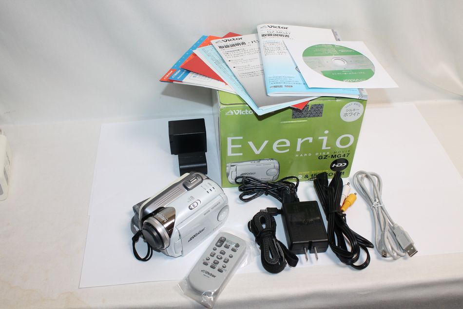 半田店 動作品 Victor Everio デジタルビデオカメラ HDD ハードディスクムービー GZ-MG47 ビクター エブリオ 中古 ...